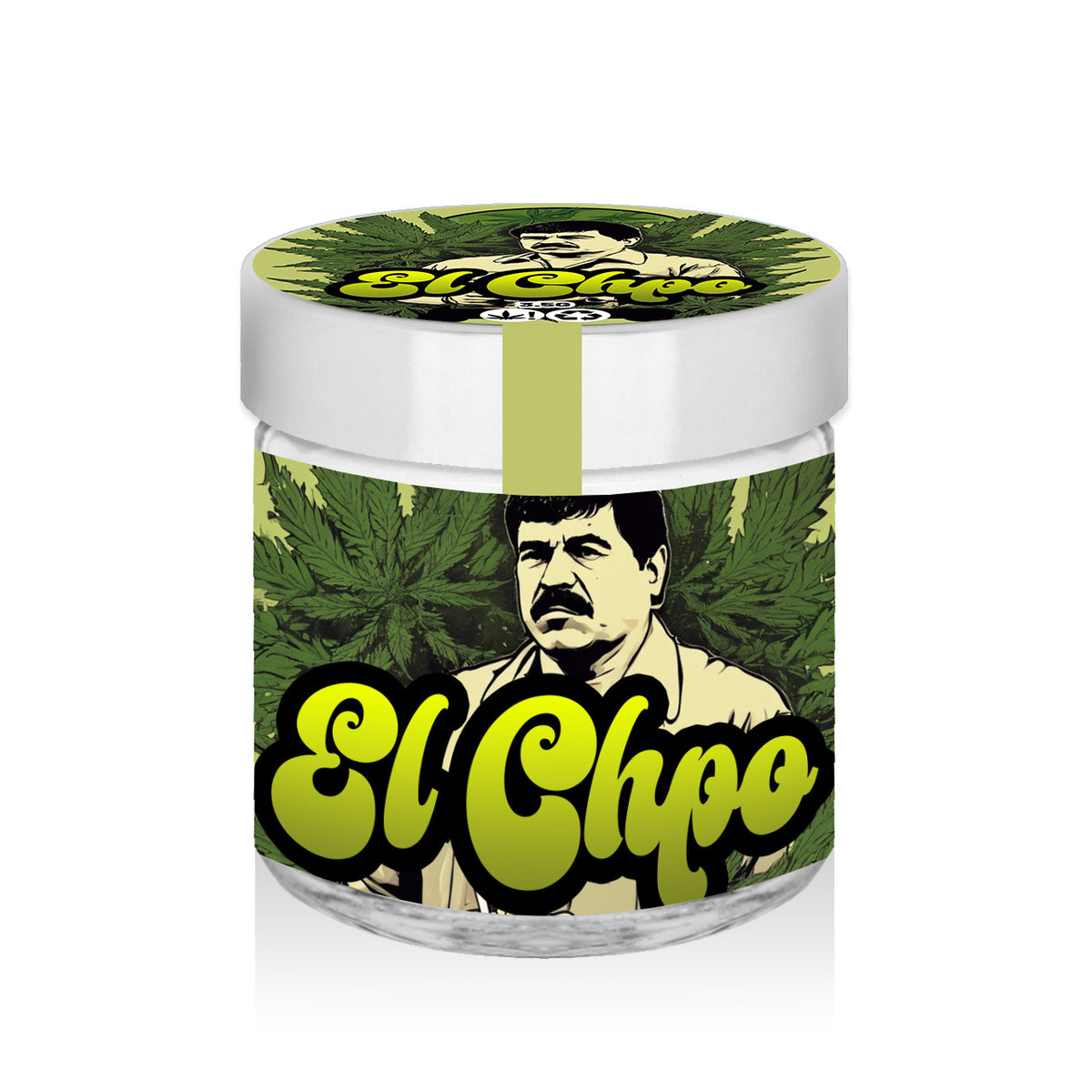 El Chapo 60ml Glass Jars Stickers 3 5g Green Buddha Packaging