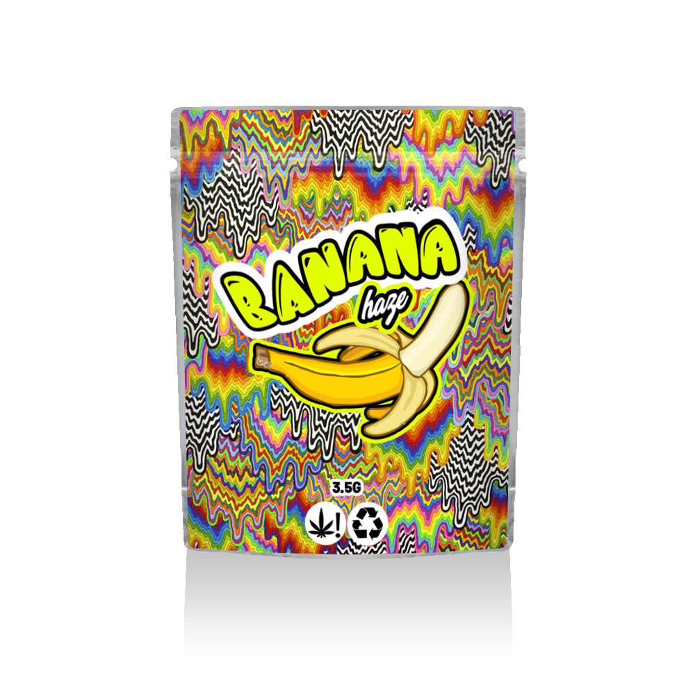 Banana Haze Ready Made Mylar Bags 3 5g Green Buddha Packaging