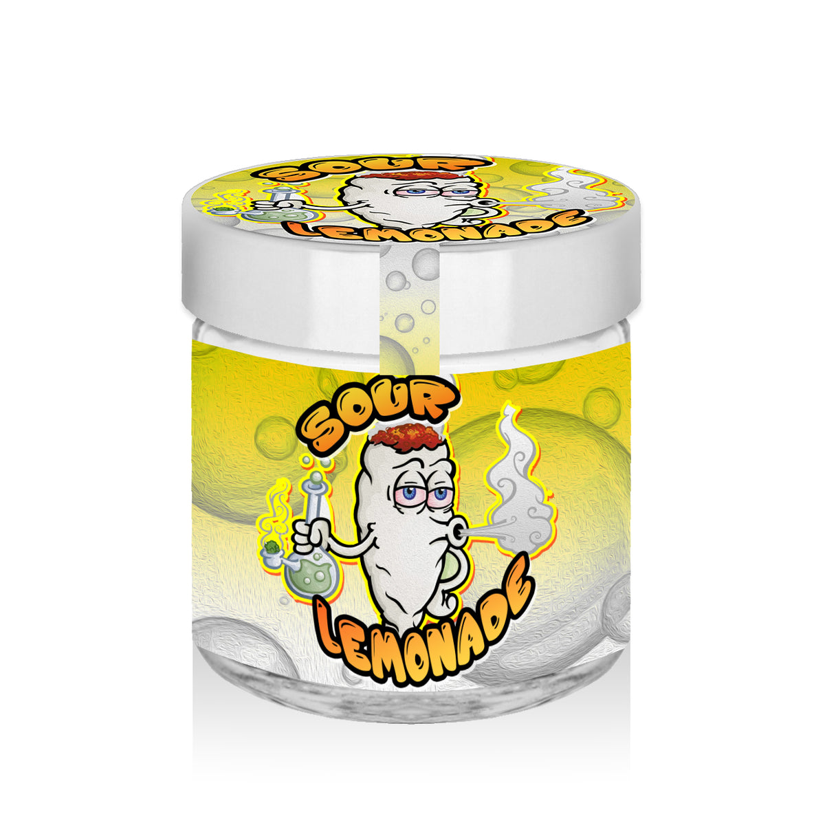 Sour Lemonade 60ml Glass Jars Stickers 3 5g Green Buddha Packaging