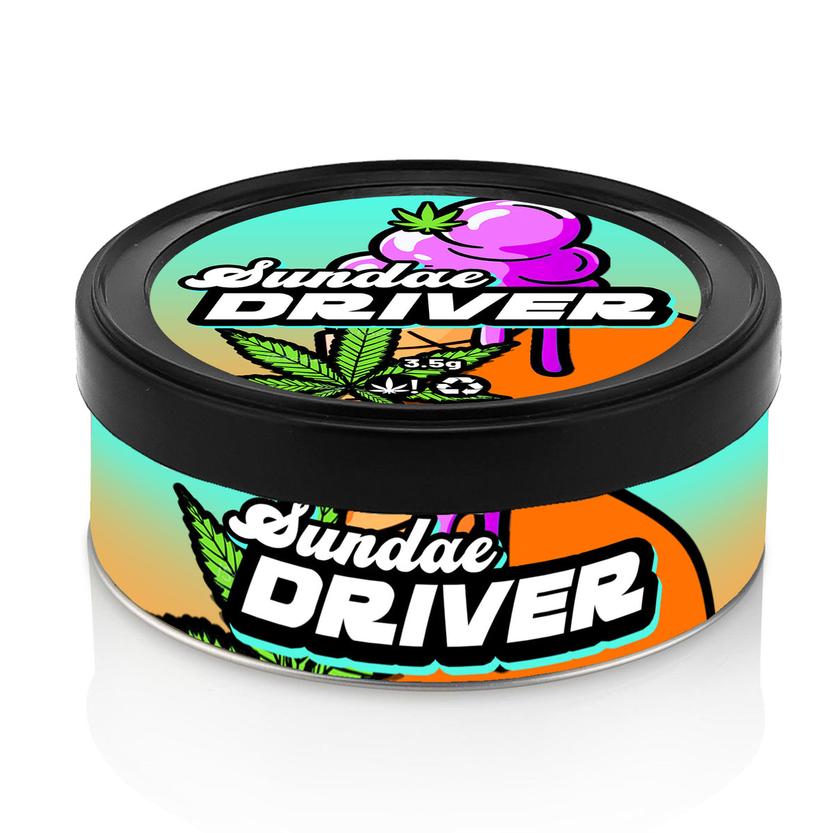 Sundae Driver 100ml Tuna Tin Stickers 3 5g Green Buddha Packaging
