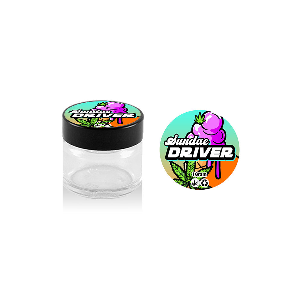 Sundae Driver 15ml Glass Jars 1g Green Buddha Packaging