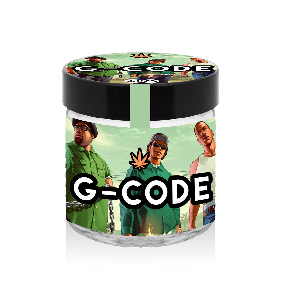 G Code 60ml Glass Jars Stickers 3 5g Green Buddha Packaging