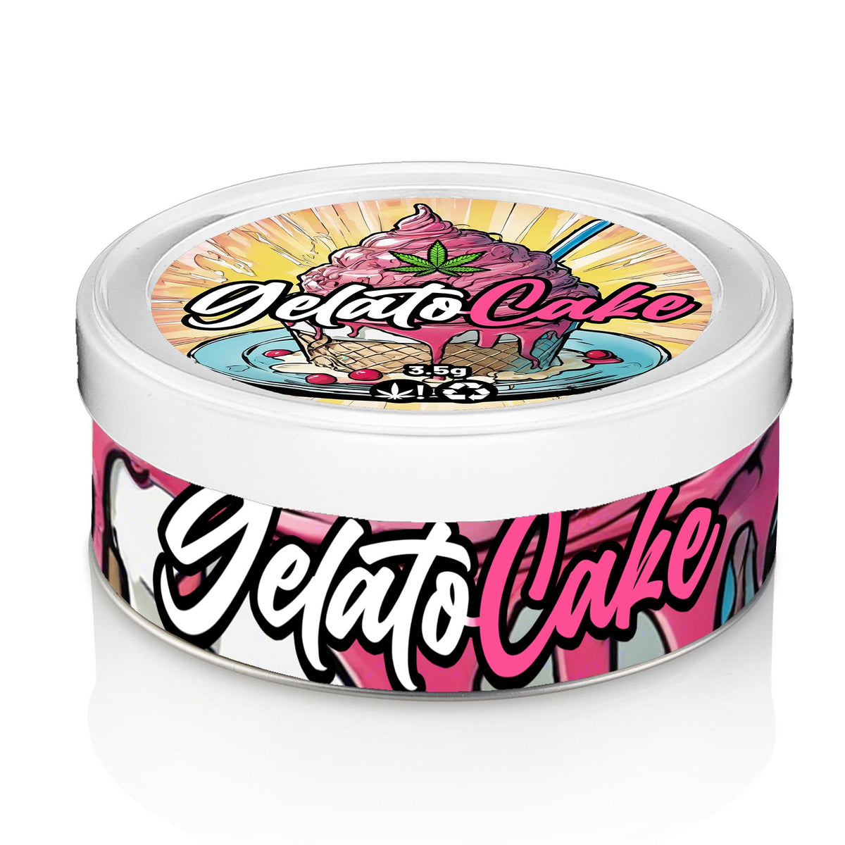 Gelato Cake 100ml Tuna Tin Stickers (3.5g) – Green Buddha Packaging