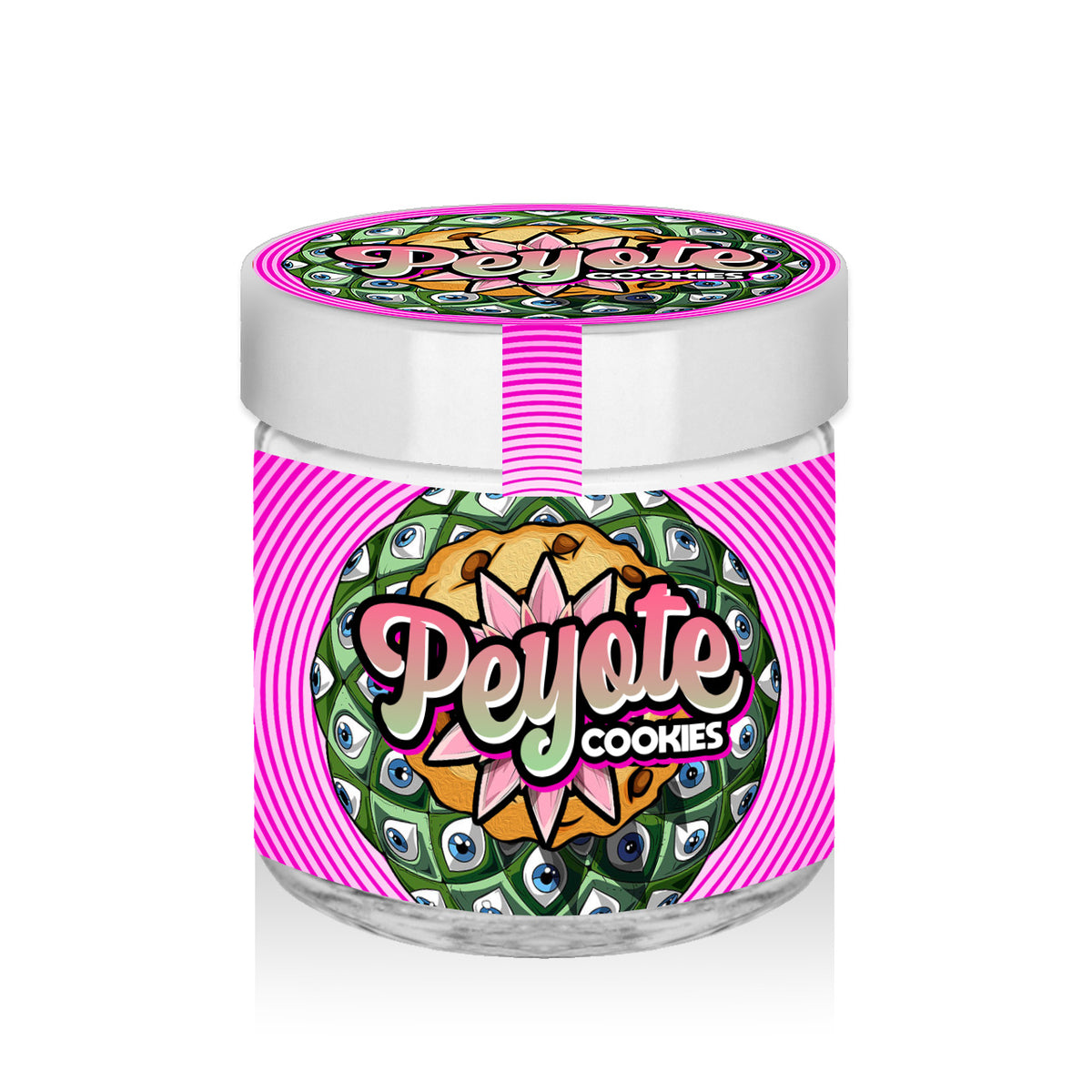 Peyote Cookies 60ml Glass Jars Stickers (3.5g) – Green Buddha Packaging