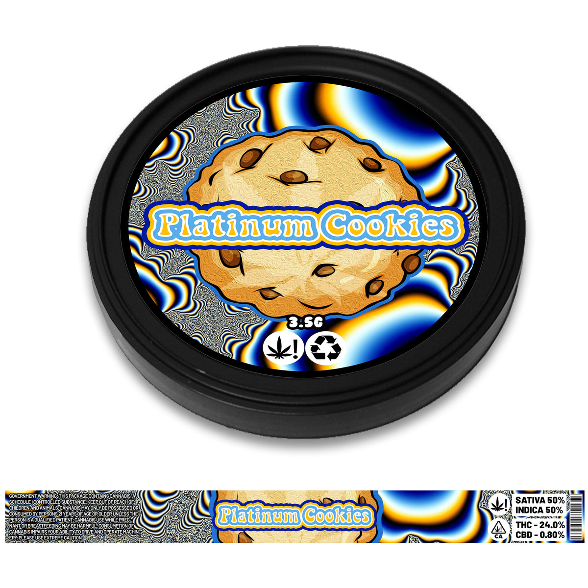 Platinum Cookies 100ml Tuna Tin Stickers (3.5g) – Green Buddha Packaging