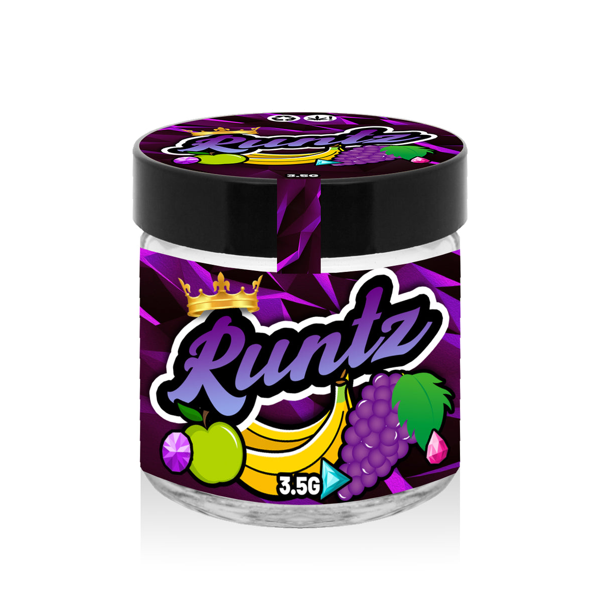 Runtz 60ml Glass Jars Stickers (3.5g) – Green Buddha Packaging