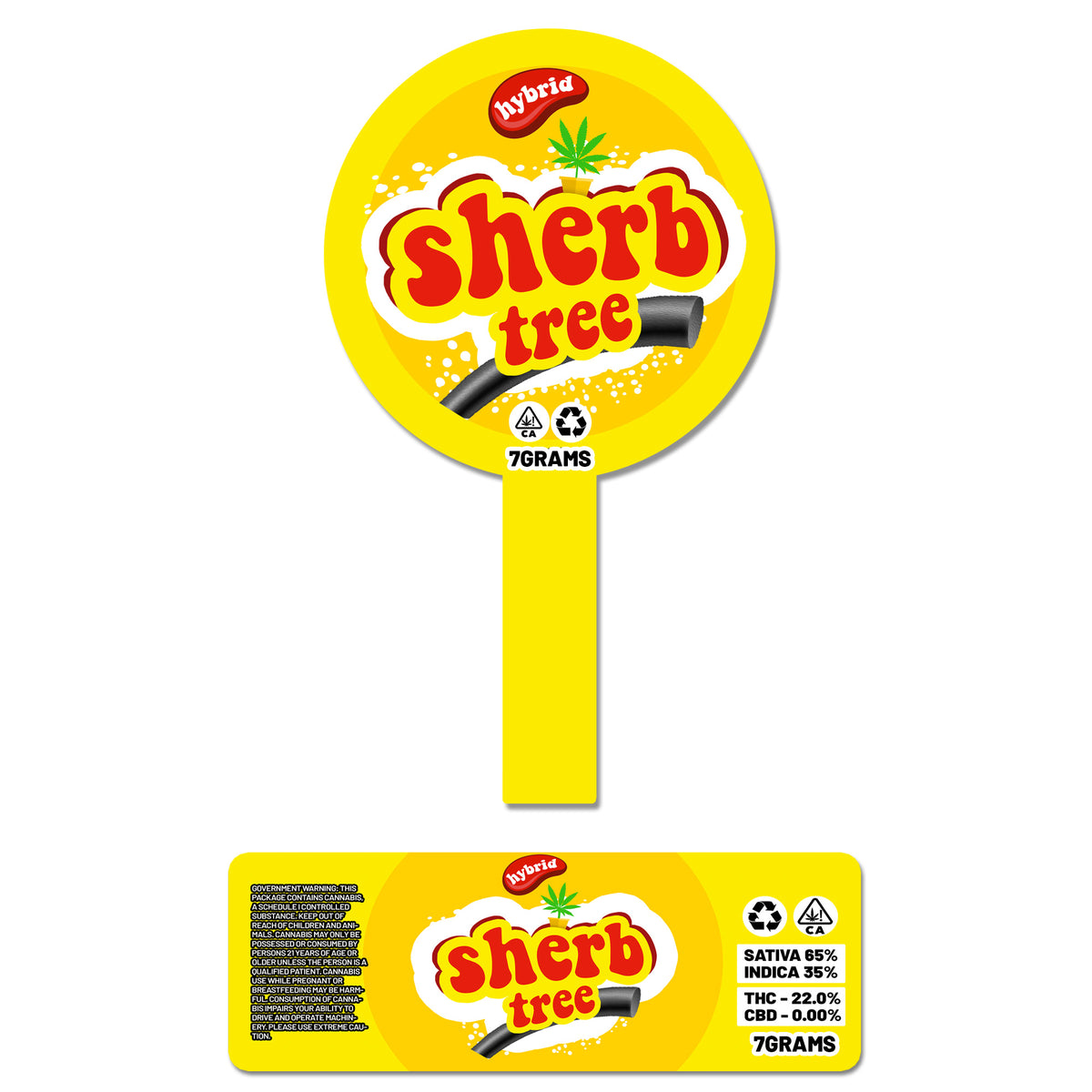 Sherb Tree 120ml Glass Jars Stickers (7g) – Green Buddha Packaging